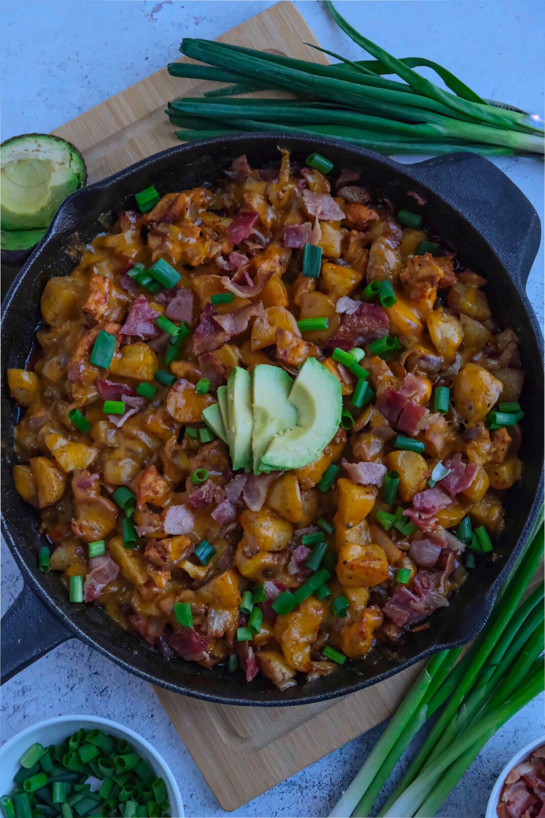Loaded Chicken Potato Bake - Thrilled Foodie